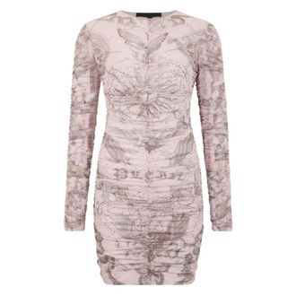 Philipp Plein Mini-Kleid mit Falten und Schmetterlingstattoo - - Dresses - Damen - Rosa - L