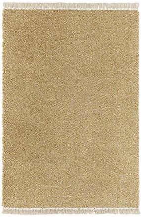 Freundin Home Collection freundin Home Collection Hochflorteppich mit Fransen Aloe Goldgelb Creme Meliert, 80x150 cm