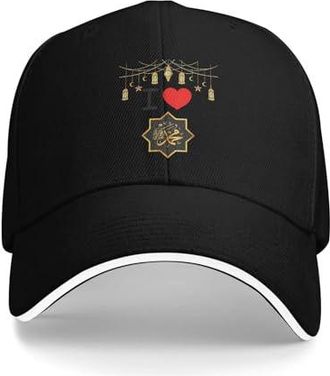 Generic Casquette dHomme, Casquette de Baseball Summer I Love Muhammad Chasse Camping Casquettes d&eacute;contract&eacute;es personnalis&eacute;es DIY Sun Hip Hop Cadeau pour Homm