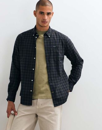 Barbour Lomond lang&auml;rmliges tailliertes kariertes Hemd in Marineblau/Gr&uuml;n-Multi