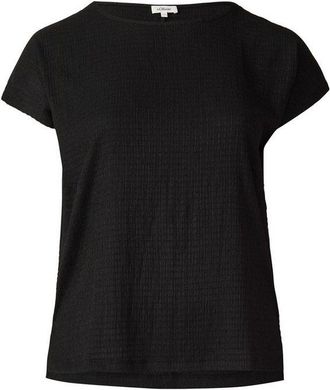 s.Oliver Kurzarmshirt T-Shirt Strukturiertes T-Shirt im Relaxed Fit mit U-Boot-Ausschnitt
