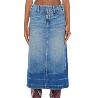 Mother Fortune Cookie Midi - Femme - Jupes - Bleu - Taille: W26