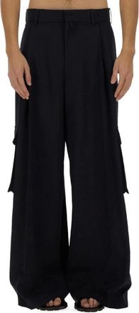 Dries Van Noten Homme, Pantalons, Bleu, Taille: S Wide Leg Cargo Pants