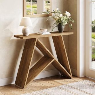Tribesigns Table Console 105 cm, Table dentr&eacute;e &eacute;troite, Console de Style Fermier, Bout de Canap&eacute; pour Salon, entr&eacute;e, derri&egrave;re Le canap&eacute;, Couloir, Hall dentr&eacute;e, F