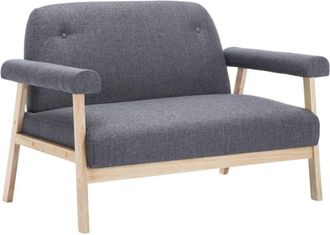 vidaXL 2-Sitzer-Sofa Stoff Dunkelgrau Vidaxl