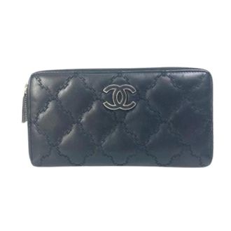 Chanel Portefeuille long Pre-owned (&agrave; deux volets) - Femme - Pre-owned - Noir - Taille: ONE Size
