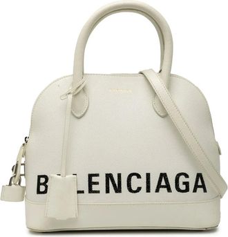 Balenciaga sac à bandoulière Ville Top Handle Bag en cuir de veau grainé (2018) - Blanc