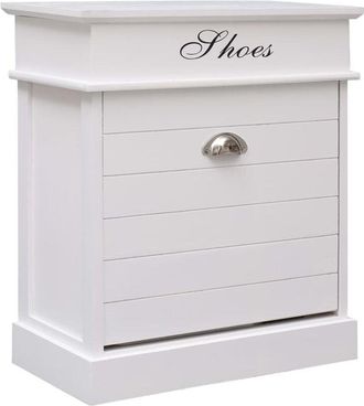 vidaXL Vidaxl - Armoire à chaussures Blanc 50 x 28 x 58 cm Bois de Paulownia