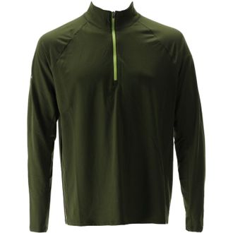 NATHAN Tempo T-Shirt f&uuml;r Herren, mit kurzem Rei&szlig;verschluss, Raglan&auml;rmel (Tannengr&uuml;n meliert)