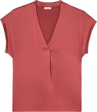 Oltre Femme, Blouses et Chemises, Rose, Taille: 46 FR T-shirt bicolore col en V