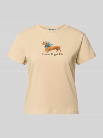 Review T-Shirt mit Motiv-Print und Rundhalsausschnitt