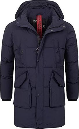 Indicode Hommes Dexter Winter Jacket | Veste dhiver à capuche Navy S
