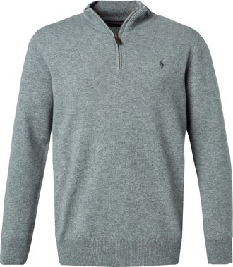 Polo Ralph Lauren Herren Pullover grau Wolle unifarben