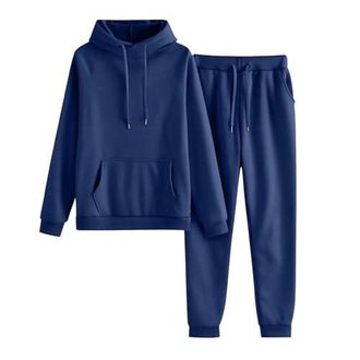 Generic Surv&ecirc;tement 2 pi&egrave;ces pour femme - Doux - Sweat &agrave; capuche - Confortable - Tenue d&eacute;contract&eacute;e - Couleur unie - Sweat &agrave; capuche avec cordon de serrage, M