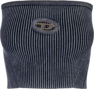 Diesel Femme, Tops, Bleu, Taille: 40 FR Haut Bleu en M&eacute;lange de Coton