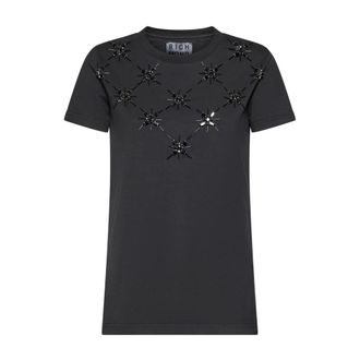John Richmond Dekoratives Applikations-T-Shirt - - Tops - Damen - Schwarzk - XS