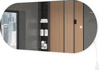 Vicco Badezimmerspiegel, Wei&szlig;, 110 x 50 cm mit LED Beleuchtung, Vicco