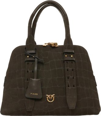 Pinko Pinko Crossbody Bags - Suede handbag Escape - Gr. unisize - in Grün - für Damen