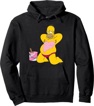 The Simpsons Homer Simpson Big Pink Heart Valentines Day Pullover Hoodie