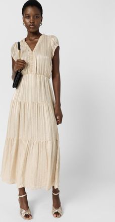 Gerard Darel Robe longue et cintr&eacute;e &agrave; lurex dor&eacute; - RIONNA - Naturel