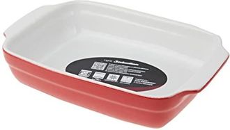 Crealys 512727 Auflaufform mit Keramikgriffen, 25 x 15 x 5 cm, Himbeere