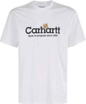 Carhartt Work in Progress Homme, Tops, Blanc, Taille: M SS Label T-shirt