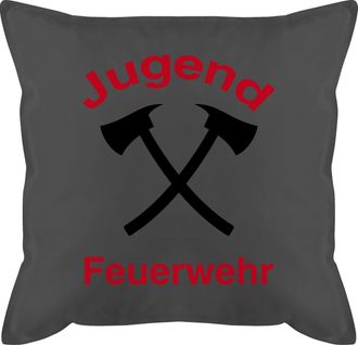 Shirtracer Kissen 50x50 - Jugend Feuerwehr - 50 x 50 cm - Grau - Geschenke für feuerwehrmänner feuerwehrgeschenkartikel jugendfeuerwehr feuerwehrkissen feuerwehr