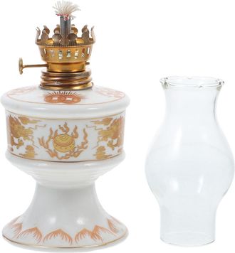 BESPORTBLE NUOBESTY Vintage Keramik &Ouml;l Lampe Kerosinlaterne Retro &Ouml;llampe f&uuml;r Innenr&auml;ume Klassisches Design mit Heller Beleuchtung und Notfalllicht f&uuml;r Wohnraumd