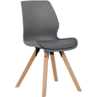 Clp Chaise de salle à manger Luna avec pieds en bois Gris Plastique