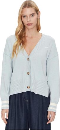 Guess Femme, Pulls, Bleu, Taille: 42 FR V-neck Cropped Cardigan