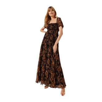 Caroline Constas Seiden-Maxikleid mit Carmen-Ausschnitt - - Dresses - Damen - Braun - XS