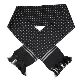 Dolce & Gabbana Femme, Accessoires, Noir, Taille: ONE Size Printed Silk Scarf