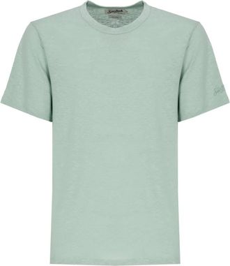 Saint Barth Homme, Tops, Vert, Taille: M Ecstasea Linen Jersey T-shirt