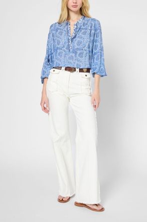 Gerard Darel Blouse fluide imprim&eacute; cachemire - UMEI - Turquoise