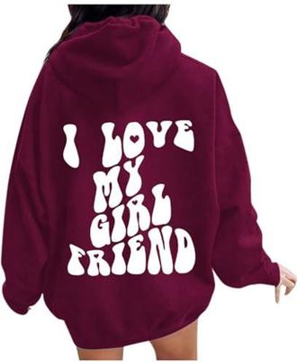 Generic 2026 Sweat &agrave; capuche confortable et confortable avec poches pour la Saint-Valentin, RD4., 4XL