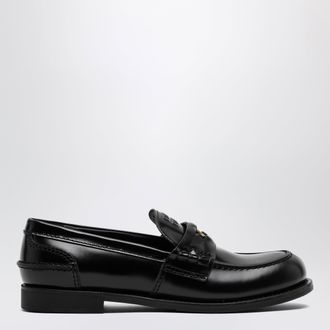 Miu Miu Black brushed leather loafers