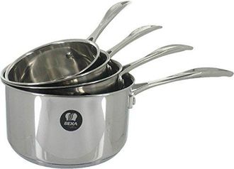 Beka Chef 4-teiliges Stielkasserollenset Set Töpfe, 18/8 Edelstahl, 14-20 cm, 4, Silber