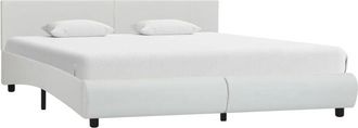 vidaXL Bettgestell mit led Wei&szlig; Kunstleder 180&times;200 cm Vidaxl