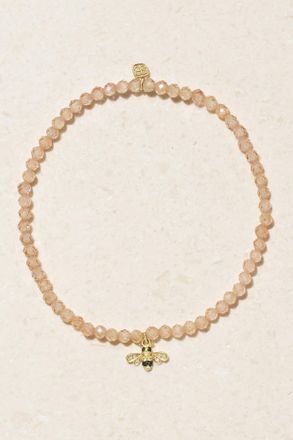 Sydney Evan Tiny Bee Armband Mit Mehreren Steinen Und Details Aus 14 Karat Gold