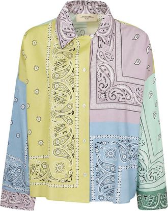 Max Mara Femme, Blouses et Chemises, Multicolore, Taille: 42 FR Bandana Print Poplin Shirt