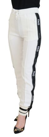 Dolce & Gabbana Womens White Dg Logo Sweatpants Pants Viscose