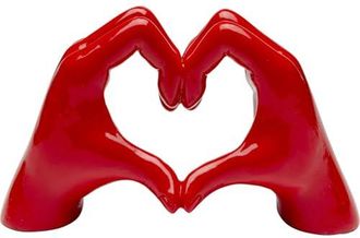 Kare Design Objet décoratif Design en Forme de coeur - Fait à la Main - Rouge - Chaque pièce est Unique - Accessoire de Salon - pour étagères ou buffets - Sculptu