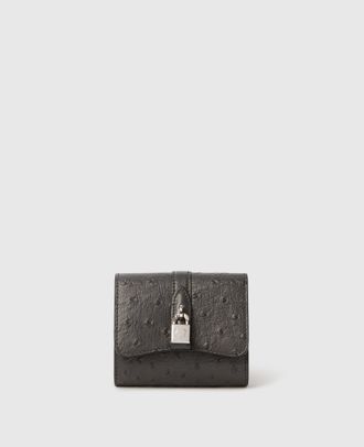 Stella McCartney Ryder Ostrich Bi-Fold Wallet