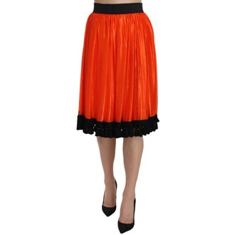 Dolce & Gabbana Femme, Jupes, Orange, Taille: 36 FR Jupe Taille Haute Noire & Orange