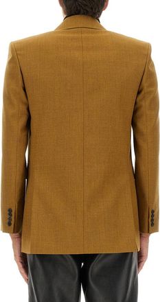 Saint Laurent Double-Breasted Wool Blazer - Brown