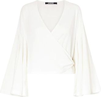 Jacquemus Femme, Blouses et Chemises, Blanc, Taille: 38 FR Blouse &agrave; nouer