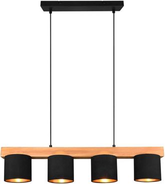 Reality Suspension, Suspension design 4 abats-jours Cameron Noir en Wood, trio