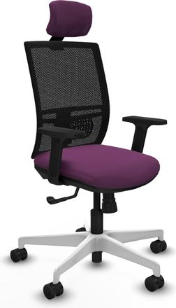 Piqueras y Crespo Rollstuhl f&uuml;r Schreibtisch Yunquera mit 2D-Armen, h&ouml;henverstellbare Lendenwirbelst&uuml;tze und h&ouml;henverstellbares Kopfteil, ausgestattet mit 4 Positionen,