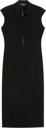 Max Mara Robe midi en cady - Femme - Robes - Noir - Taille: 38 FR