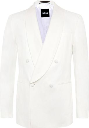 HUGO BOSS Zweireihiges Sakko aus Leinen mit Schalkragen, Slim Fit in